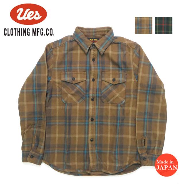 UES ウエス  チェック  エクストラヘビーネルシャツ 長袖 フランネル 502551 【2025年秋冬新作】