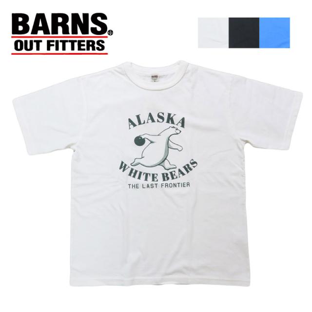 バーンズ BARNS タフネック 18/-OE 半袖 プリント Tシャツ ”ALASKA” BR-25282