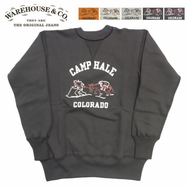ウェアハウス WAREHOUSE 長袖 セットインフリーダムスリーブ 両V クルーネック スウェット プリント ARMY MOUNTAIN CLIMBING Lot.403 【20025年秋冬新作】
