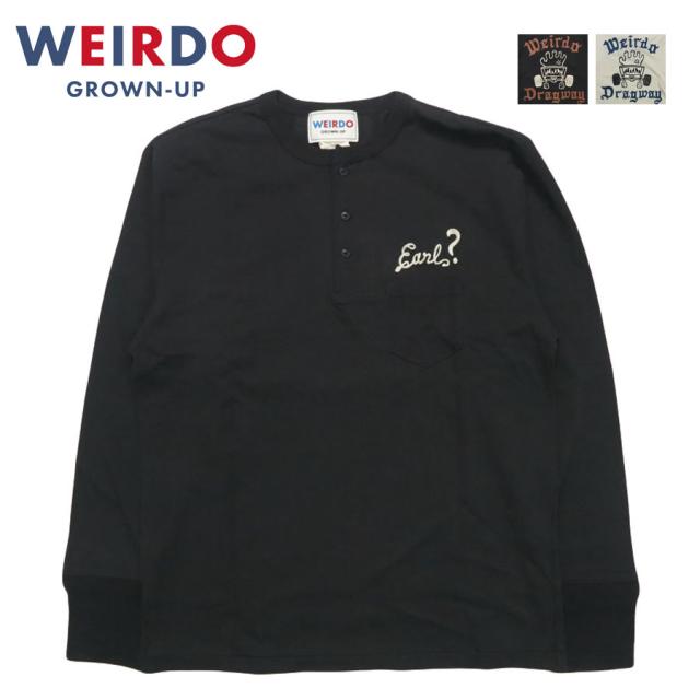 WEIRDO ウィアード 長袖 ヘンリーネック Tシャツ FLAME GLAD HAND グラッドハンド WRD5312【2025年秋冬新作】