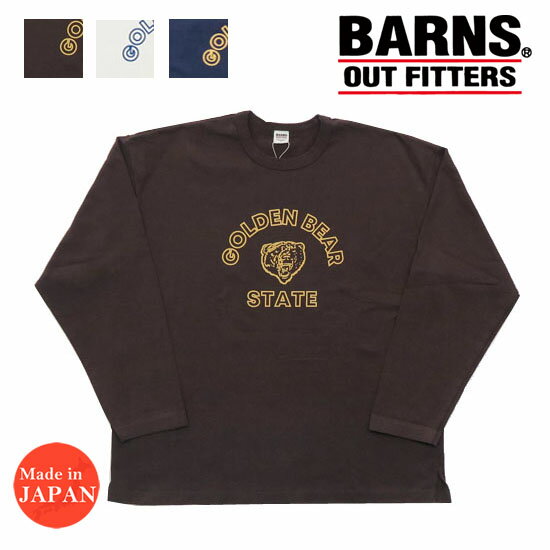 バーンズ BARNS 90's 9分袖 ビッグ Tシャツ プリント BR-22402