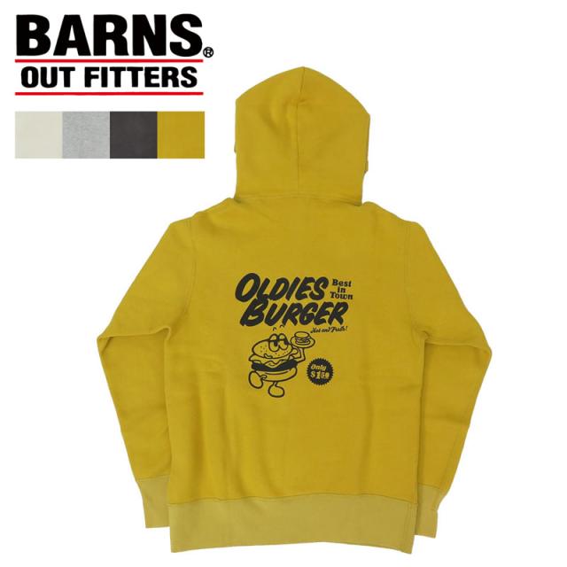 バーンズ BARNS 長袖 COZUN プルオーバー スウェット パーカー プリント 