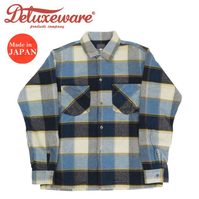 デラックスウェア DELUXEWARE 長袖 スルーウール シャツ チェック ”THROUGH WOOL SHIRT” MVB-14