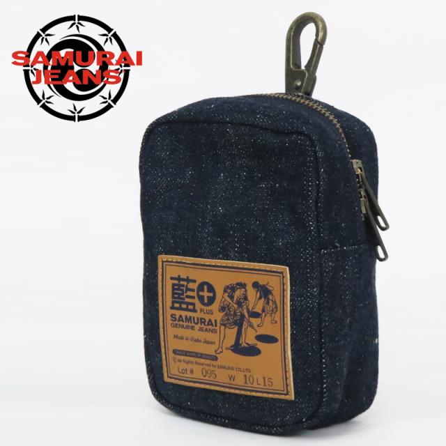 サムライジーンズ SAMURAI JEANS ミニ デニムポーチ 18oz藍＋サムライコットンセルビッチデニム SJDP24-AI