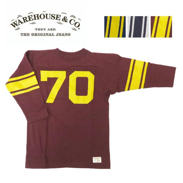 ウェアハウス WAREHOUSE Lot.4063 7分袖 Tシャツ フットボール NO.70【2025年秋冬新作】