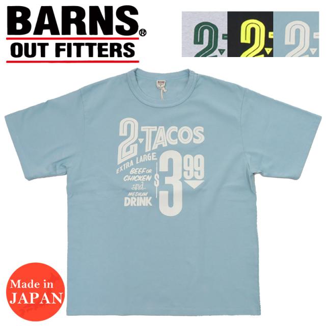 バーンズ BARNS 半袖 タフネック プリント Tシャツ 2 TACOS BR-24146