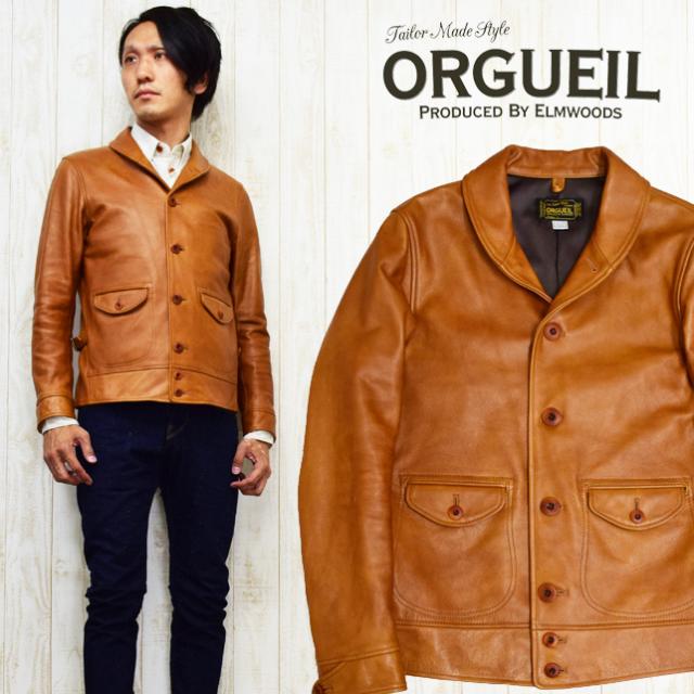 ORGUEIL オルゲイユ レザー コサックジャケット ワークジャケット 牛革 ステアハイド ヴィンテージ 専用木製ハンガー付き or-4002b