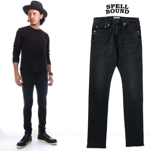 送料無料 スペルバウンド SPELLBOUND スキニーフィット ジーンズ スリム ISKO社 イスコ ユーズドウォッシュ MADE IN JAPAN 43-723d-18-3