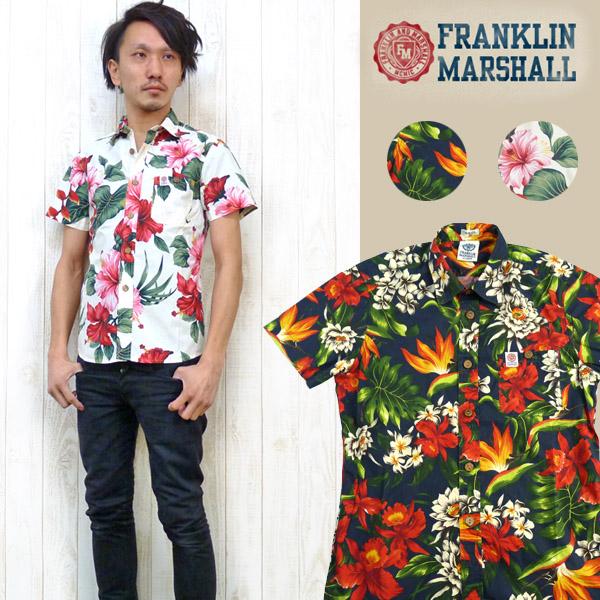 フランクリン マーシャル FRANKLIN＆MARSHALL 半袖 シャツ 花柄 フラワープリント SHMAL fm39181-3018 2014