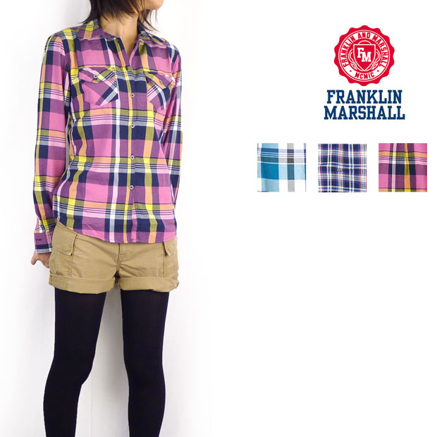 フランクリン マーシャル FRANKLIN＆MARSHALL 長袖 チェックシャツ SlimFit