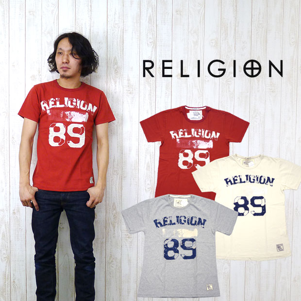 レリジョン RELIGION 半袖 Ｔシャツ ユーズド加工 プリント RELIGION