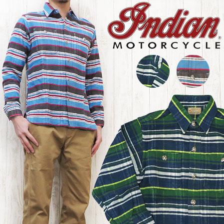 インディアンモーターサイクル Indian Motorcycle 長袖ツイルボーダーワークシャツ im25191