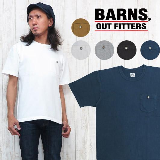 BARNS Button Works バーンズ×ボタンワークス Tシャツ S S 半袖 CONCHO BUTTON コンチョボタン ヘビーウェイト ゆったり br-7131bw