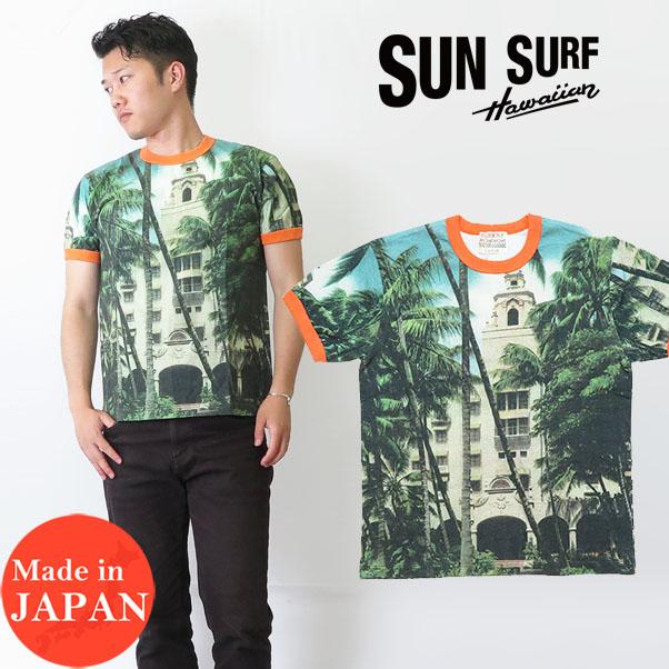 サンサーフ SUNSURF Tシャツ 半袖 リンガー ピクチャー プリント LEGEND OF HAWAII ss77379