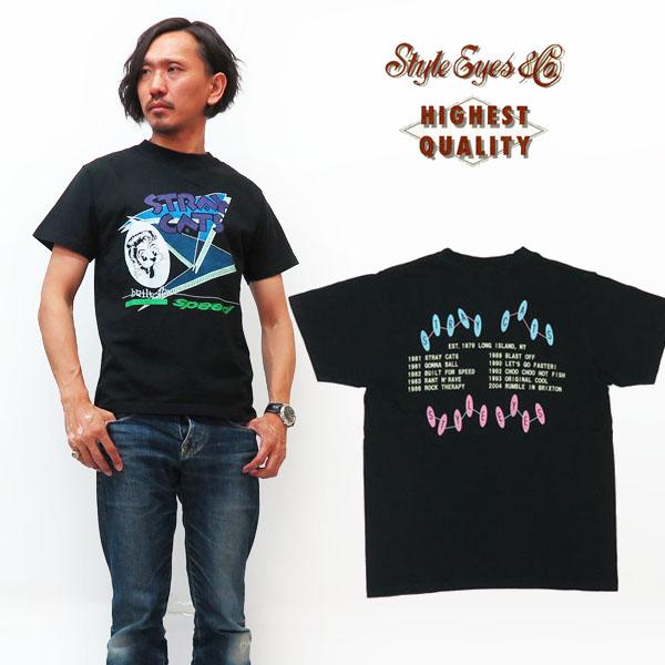 Style Eyes スタイルアイズ STRAY CATS ストレイキャッツ 半袖 ロック Tシャツ BUILT FOR SPEED SE78300