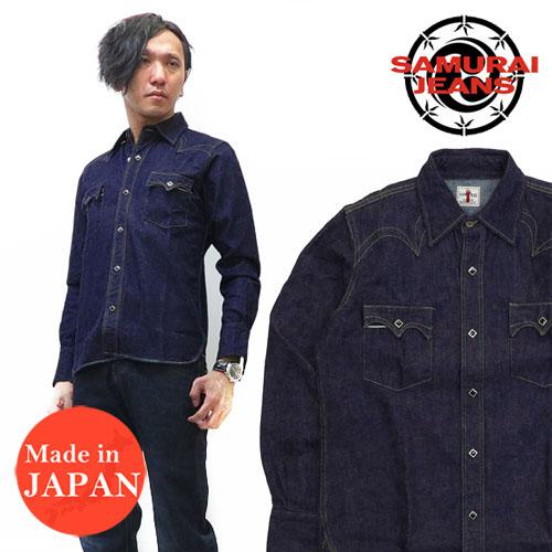 サムライジーンズ SAMURAI JEANS 長袖 インディゴ ウエスタンシャツ ワンウォッシュ SWD-L01