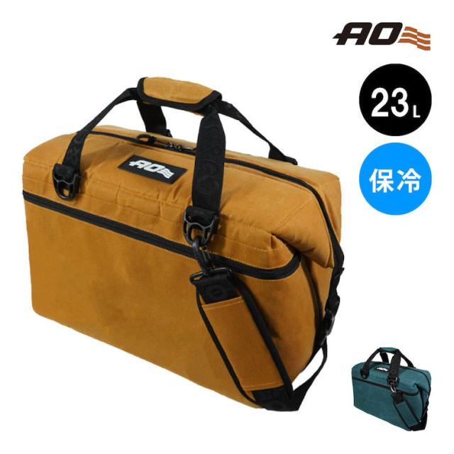 【気温49度でも氷なら24時間維持】約23L (ペットボトル(2L)×6本収納可能) ソフトクーラー 大容量 エーオークーラーズ AOクーラーズ 24パック ワックスドキャンバス 軽い 軽量 キャンプ 釣り ゴルフ 運動会 アウトドア クーラーバッグ 保冷バッグ レジャー 海水浴 農作業