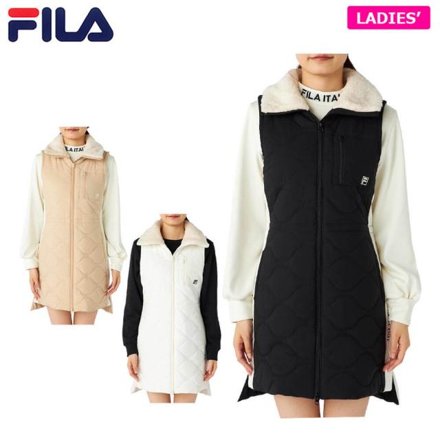 ゴルフウェア　フィラ レディース 中綿 ノースリーブ フルジップ ワンピース 795-403 [2025年秋冬モデル]