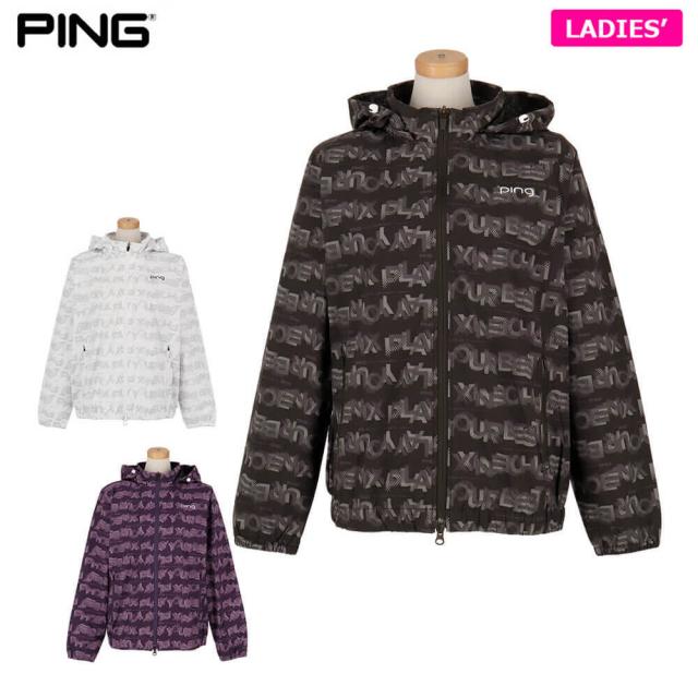 ゴルフウェア　ピンゴルフ レディース 総柄ロゴ 長袖 フルジップ ブルゾン 622-5220801 [2025年秋冬モデル]