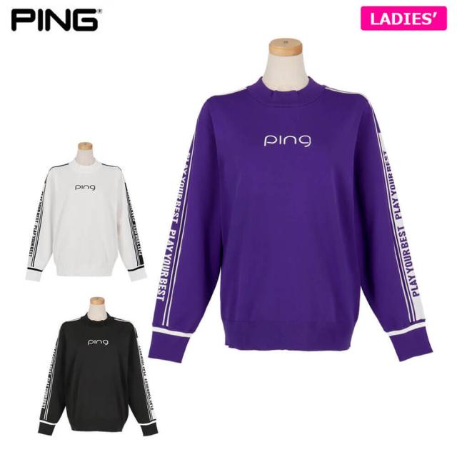 ゴルフウェア　ピンゴルフ レディース ロゴジャカード長袖 ハイネック ニット プルオーバー 622-5275800 [2025年秋冬モデル]