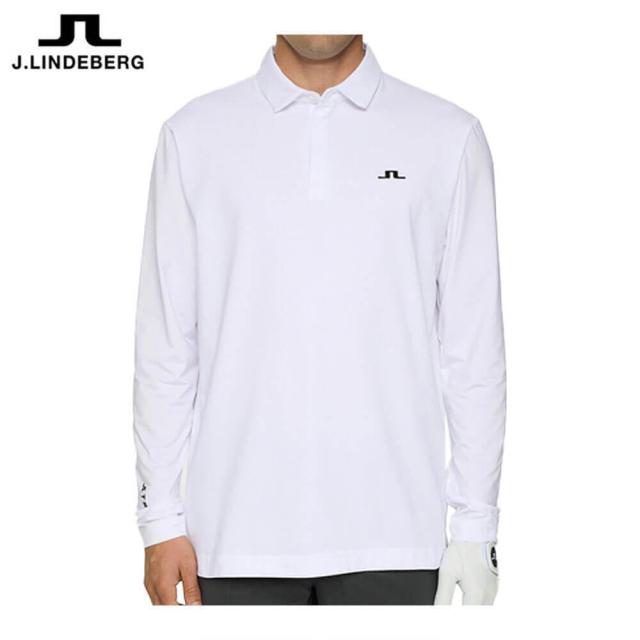 ゴルフウェア　Jリンドバーグ メンズ ハイブリッド 長袖 ポロシャツ 071-24913 004 ホワイト [2025年秋冬モデル]