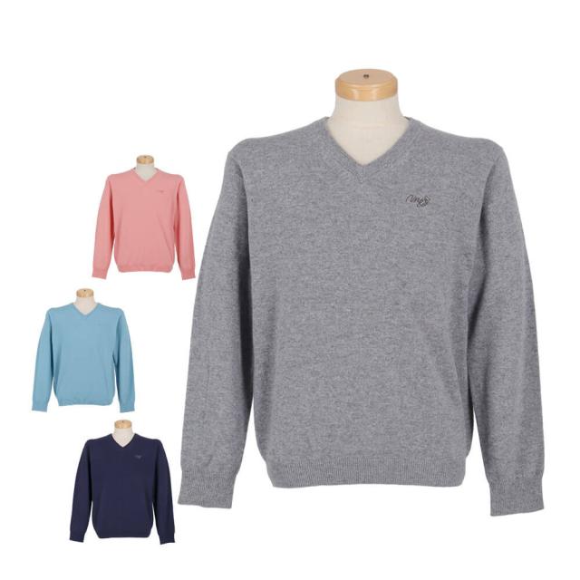 [25％OFF] ゴルフウェア　モコ メンズ カシミヤ 長袖 Vネック セーター 21-1252030 [2025年秋冬モデル]