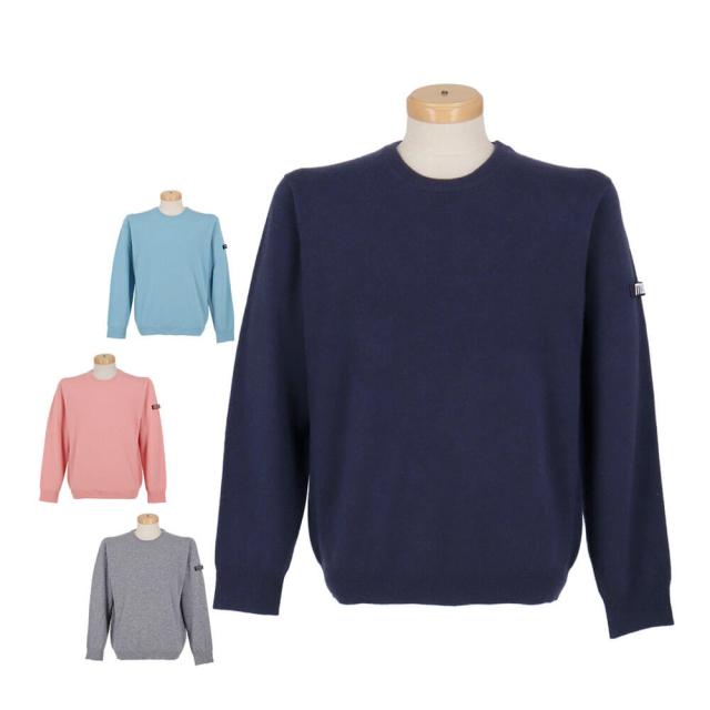 [25％OFF] ゴルフウェア　モコ メンズ カシミヤ 長袖 クルーネック セーター 21-1252031 [2025年秋冬モデル]
