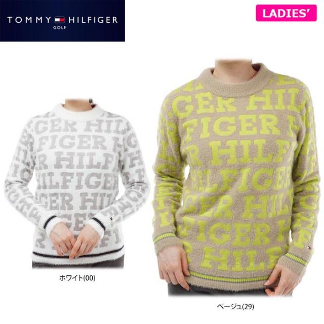 [47％OFF] トミー ヒルフィガー ゴルフ　レディース シャギーニット ロゴジャガード 総柄 長袖 ボトルネック セーター THLA377 [2023年秋冬モデル]