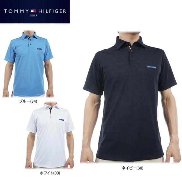 [38％OFF] トミー ヒルフィガー ゴルフ　メンズ ロゴジャカード 総柄 半袖 ポロシャツ THMA413 [2024年春夏モデル]