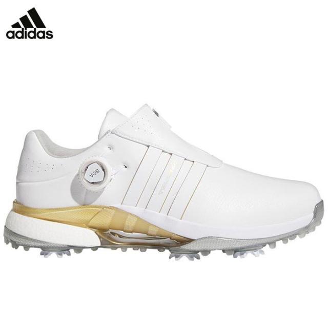 アディダス　メンズ TOUR360 24 BOA ツアー360 ボア ソフトスパイク ゴルフシューズ MDK79 IH5165 フットウェアホワイト/ゴールドメタリック/シルバーメタリック [2024年モデル]