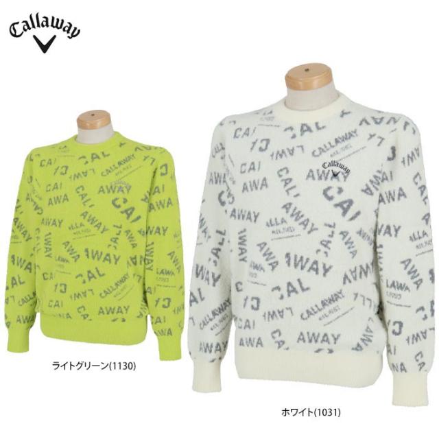 [50％OFF] キャロウェイ　メンズ 総柄 ヘアリーニット 長袖 クルーネック セーター C24218105 [2024年秋冬モデル]