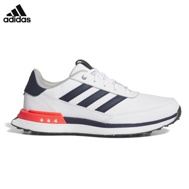 ゴルフシューズ アディダス メンズ S2G SL LEATHER レザー 24 スパイクレス MDK95 IH8523 フットウェアホワイト/カレッジネイビー/ルシッドレッド [2025年モデル]