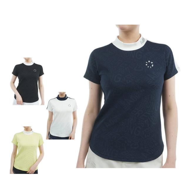 ゴルフウェア　アドミラル レディース 接触冷感 ジオメタロゴ 半袖 モックネックシャツ ADLA529 [2025年春夏モデル]