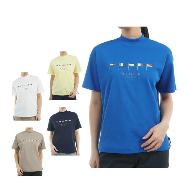 ゴルフウェア　トミー ヒルフィガー ゴルフ レディース マルチフラッグ リラックス 半袖 モックネックシャツ THLA501 [2025年春夏モデル]