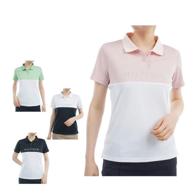 ゴルフウェア　トミー ヒルフィガー ゴルフ レディース コントラストカラー 半袖 ロゴ ポロシャツ THLA530 [2025年春夏モデル]