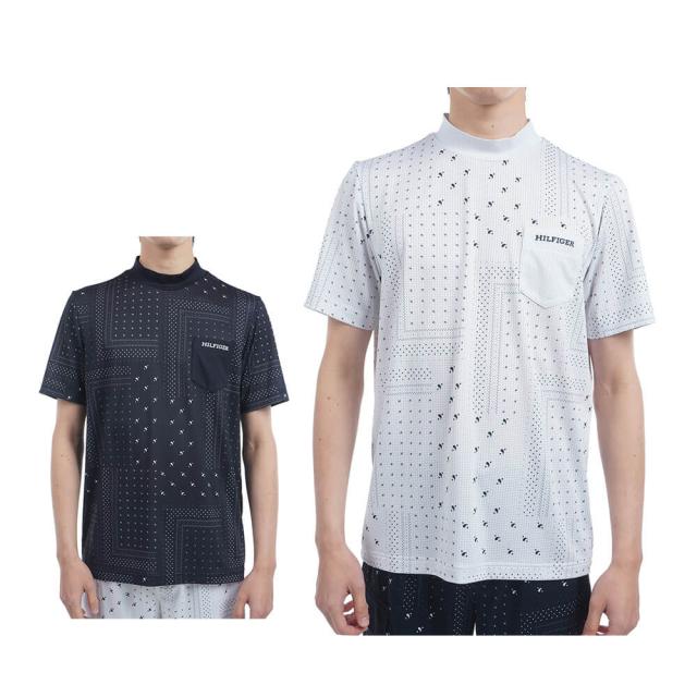 ゴルフウェア　トミー ヒルフィガー ゴルフ メンズ バンダナプリント 半袖 モックネックシャツ THMA524 [2025年春夏モデル]