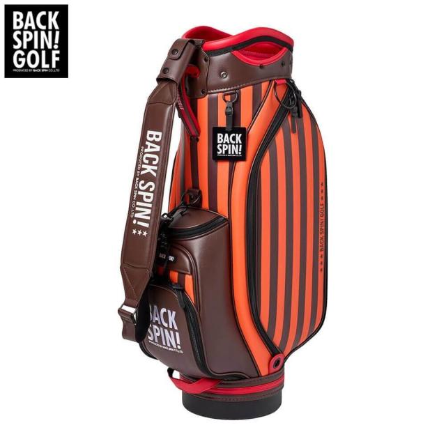 バックスピンゴルフ ストライプ キャディバッグ BSBE01C107 ORBR オレンジ/ブラウン [2025年モデル]