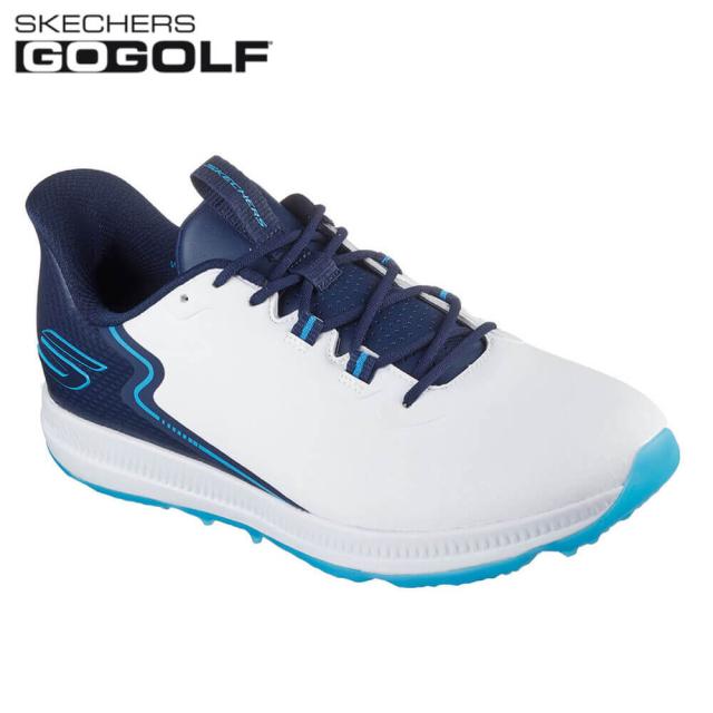 ゴルフシューズ　スケッチャーズ メンズ GO GOLF ELITE 6 SLIP-INS スリップインズ ゴーゴルフ エリート シックス スパイクレス  214130 WNV ホワイト/ネイビー [2025年モデル]