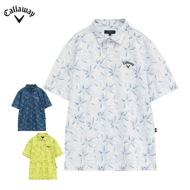 ゴルフウェア　キャロウェイ メンズ かざあなメッシュ フラワープリント 半袖 ポロシャツ C25234104 [2025年モデル]