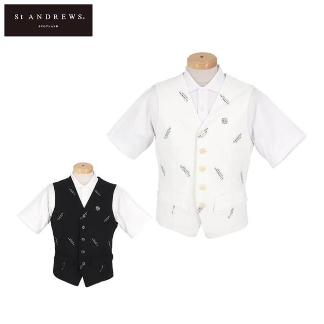 [75％OFF] ゴルフウェア　セントアンドリュース メンズ ロゴジャガード ジレ 042-2258901