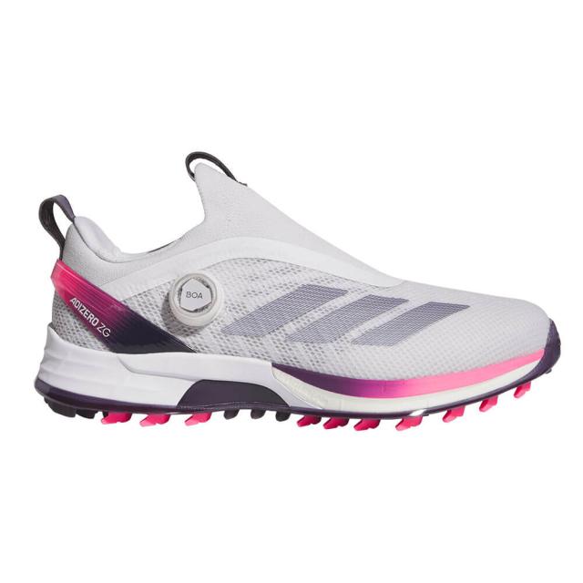 ゴルフシューズ　アディダス　メンズ ADIZERO ZG BOA アディゼロ ゼッドジー 25 ボア スパイクレス NLK60 JQ7726 ダッシュグレー/プリラブドインク/ルシッドピンク