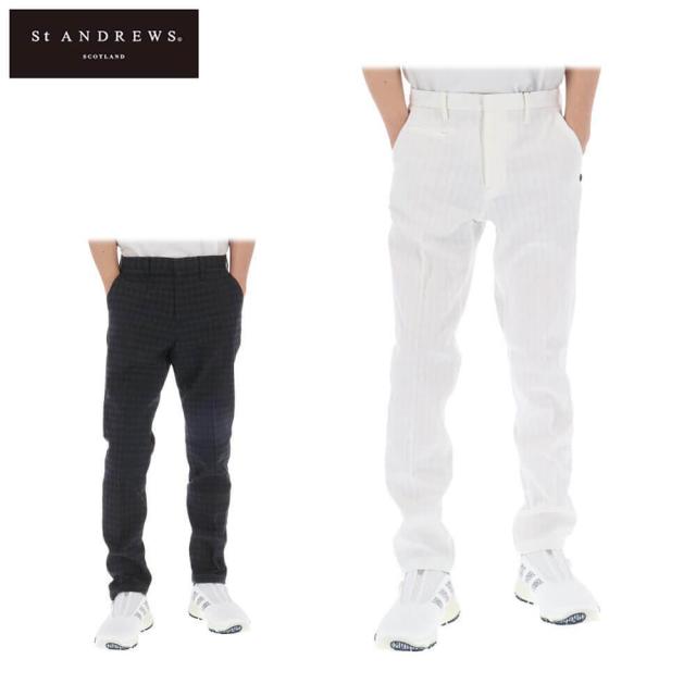 [75％OFF] ゴルフウェア　セントアンドリュース メンズ 変形千鳥 ジャガード ロングパンツ 042-2231011