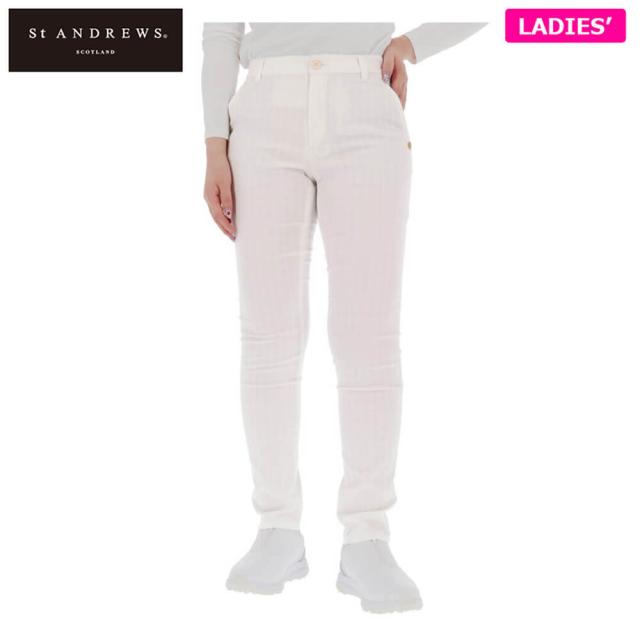 [75％OFF] ゴルフウェア　セントアンドリュース レディース 変形千鳥ジャガード ロングパンツ 043-2231012