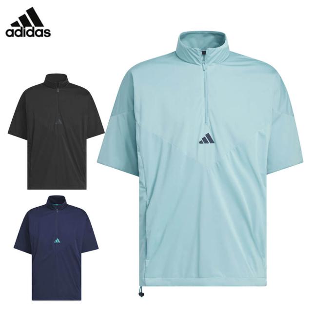 [30％OFF] ゴルフウェア　アディダス メンズ コードカオス ハーフジップ 半袖 ウィンド UV105 [2025年秋冬モデル]