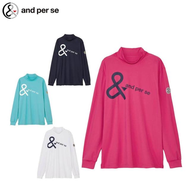 ゴルフウェア　アンパスィ メンズ ロゴプリント 長袖 モックネック シャツ AMF9225W2 [2025年秋冬モデル] [2025年モデル]