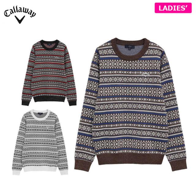 ゴルフウェア　キャロウェイ レディース ノルディック柄 長袖 クルーネック セーター C25218200 [2025年秋冬モデル]