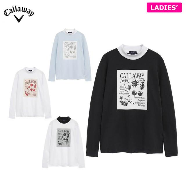 ゴルフウェア　キャロウェイ レディース フロントプリント 長袖 モックネック シャツ C25233203 [2025年秋冬モデル]