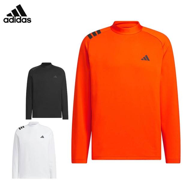 [30％OFF] ゴルフウェア　アディダス メンズ スリーストライプス 長袖 モックネック シャツ JVV04 [2025年秋冬モデル]