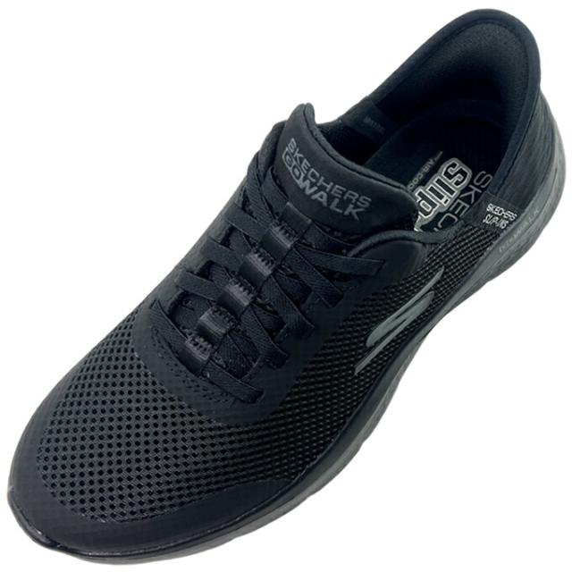 スケッチャーズ スリップインズ レディース スニーカー ゴーウォークフレックス-グランドエントリー 124836 ブラック ブルー 23.0~25.5cm ハンズフリー GO WALK FLEX-GRAND ENTRY フィットネス ウォーキング 散歩 旅行 靴 シューズ 軽量 クッション性 女性 婦人