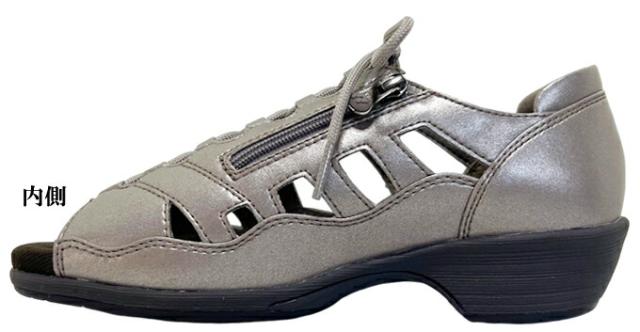 サンダル レディース YONEX/ヨネックス パワークッション SHW SDL14 ウォーキングサンダル コンフォートサンダル サイドファスナー レースアップ 軽量 幅広 3.5E 快適 歩きやすい 脱ぎやすい 履きやすい 散歩 旅行 女性 婦人